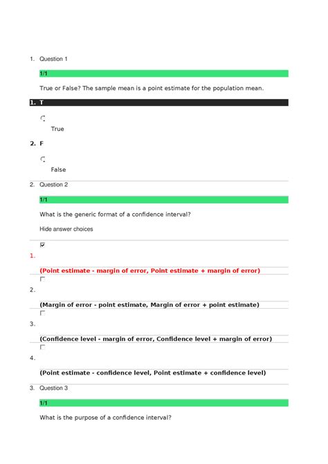 Chapter 8 Homework Confidence Intervals For One Sample Quizzes