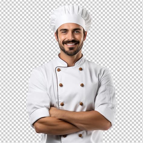 Premium Psd Handsome Male Chef Isolated On Transparent Background