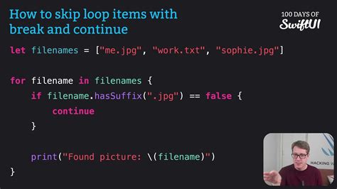 How To Skip Loop Items With Break And Continue Swift For Complete Beginners Youtube