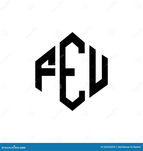 Feu Letter Logo Design With Polygon Shape Feu Polygon And Cube Shape