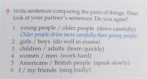 9 Write Sentences Comparing The Pairs Of Studyx