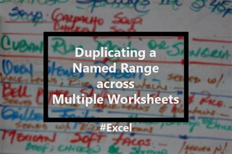 Using The Same Named Range In Multiple Worksheets But With Different