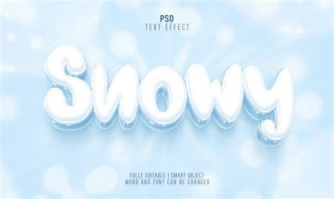 Premium Psd Snowy 3d And Bright Editable Psd Text Effect Style