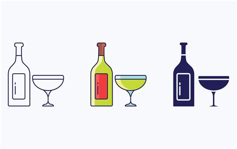 Glass And Bottle Illustration Icon 16317240 Vector Art At Vecteezy