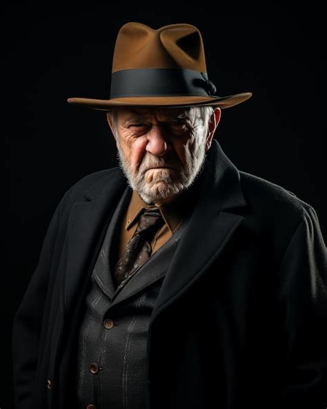 Premium Ai Image An Old Man In A Hat And Coat