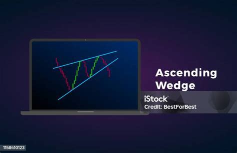 오름차순 쐐기 패턴 그림 기술 적 분석 벡터 주식 및 암호 화폐 교환 그래프 외환 분석 및 거래 시장 차트 상승 약세 쐐기 브레이크 아웃 플랫 벡터 아이콘 0명에 대한 스톡