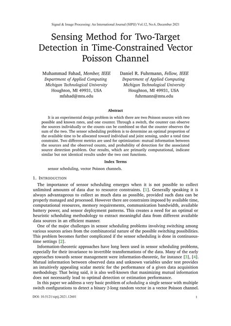 Sensing Method For Two Target Detection In Time Constrained Vector