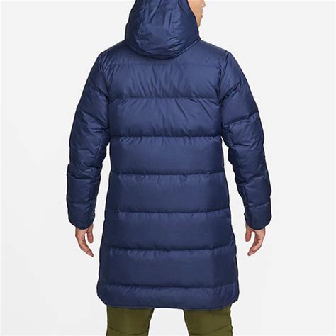 Nike Logo mid-length Sports hooded down Jacket Navy Blue DD6789-410 ...