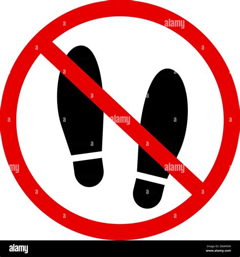 Shoe Ban Sign Shoes Prohibited Editable Vector Stock Vector Image And Art Alamy