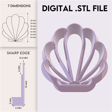 3d File Shell Polymer Clay Cutter Digital Stl File 🐚 ・3d Printing