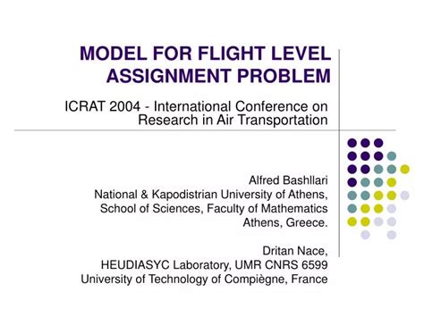 Ppt Model For Flight Level Assignment Problem Powerpoint Presentation