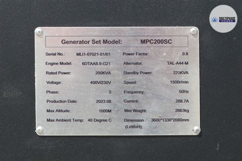 Multiphase Power Generator Mpc200sc Stock Generator