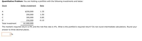 Solved The Markets Required Return Is 9 And The Risk Free