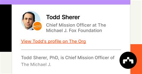Todd Sherer Chief Mission Officer At The Michael J Fox Foundation