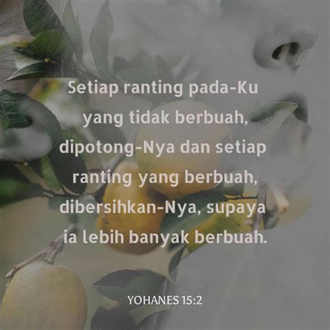 Yohanes 15:1-8 ”Akulah pokok anggur yang benar dan Bapa-Kulah pengusahanya. Setiap ranting pada ...
