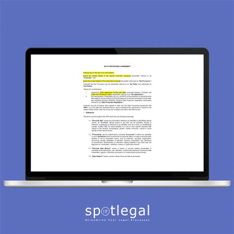 Data Processing Agreement Controller Processor Dpa Template