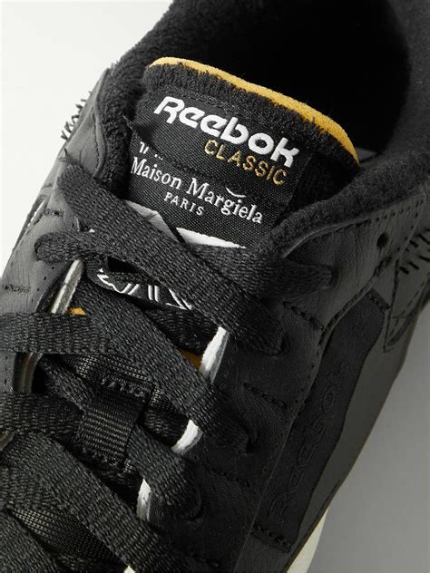 Maison Margiela Reebok Club C Leather And Mesh Sneakers Black