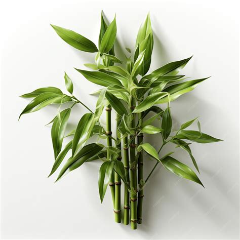 Premium Photo Green Fresh Bamboo Tree On White Background