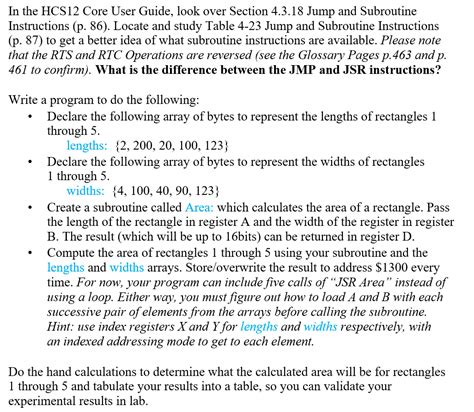 in the hcs12 core user guide look over section