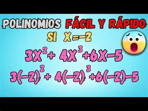 Valor numérico de un polinomio ejercicios resueltos YouTube