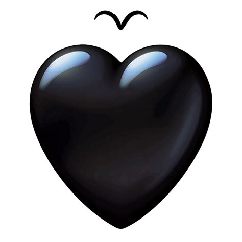 Download Cartoon Black Heart Emoji Png Dxm16