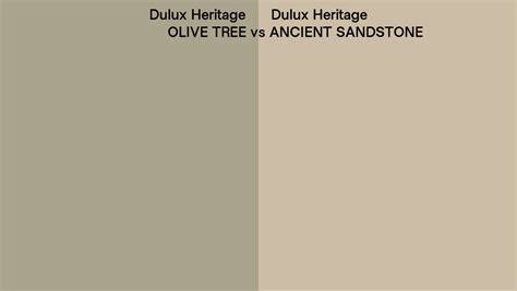 Dulux Heritage OLIVE TREE Vs ANCIENT SANDSTONE Side By Side Comparison