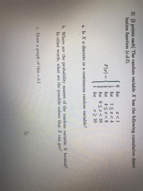 solved 3 [3 points each] the random variable x has the