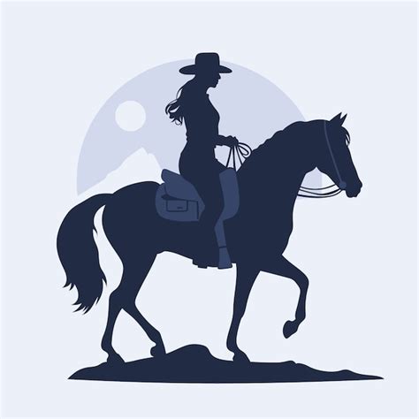 Free Vector Hand Drawn Cowgirl Silhouette