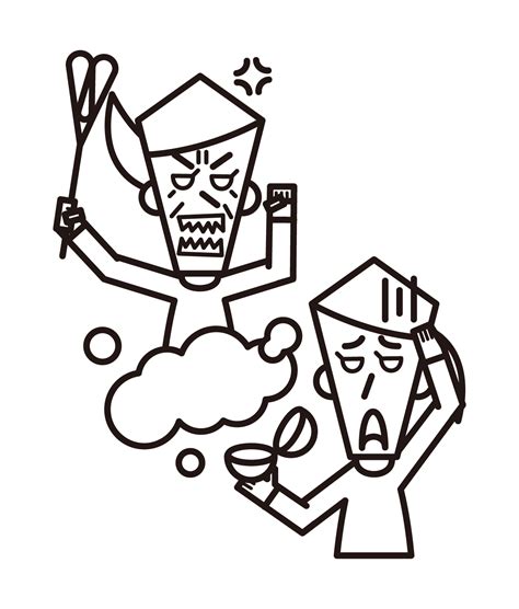 성가신 이웃 여성 의 삽화 무료 일러스트 소재집 Kukukeke