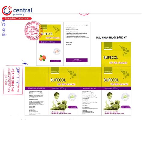 ChÍnh HÃng Thuốc Bufecol 100 Effe Sachets Hạ Sốt Giảm đau Cho Trẻ