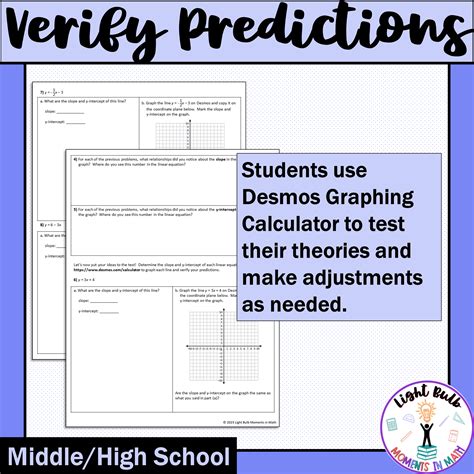 Slope Intercept Form Investigation Activity Light Bulb Moments In Math