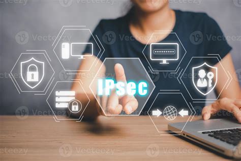 Ipsec Internet And Protection Network Vector Concept Person Using