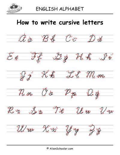 How To Write A Z In Cursive Free Printable Pdfs Alien Schooler