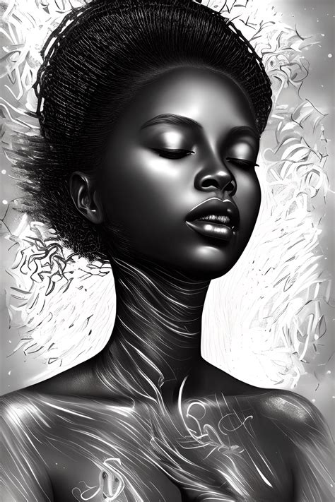 Highly Detailed Dark Skin Woman Digital Art · Creative Fabrica