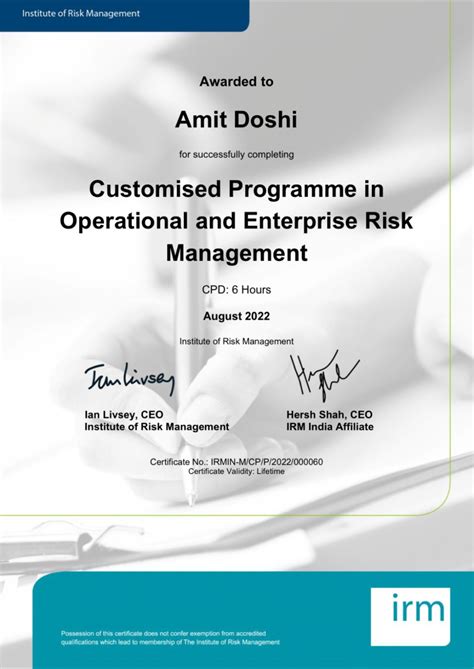 Amit Doshi On Linkedin Thank You Irm For Inputs On Riskmanagement On