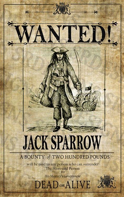Captain Jack Sparrow Wanted Poster