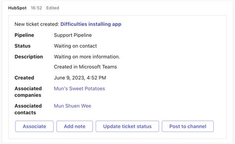 Create Hubspot Tasks And Tickets In Microsoft Teams
