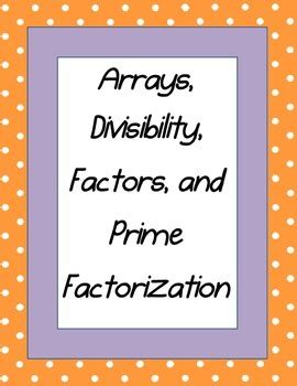 Divisibility Arrays Factors Prime Vs Composite Prime Factorization Bundle