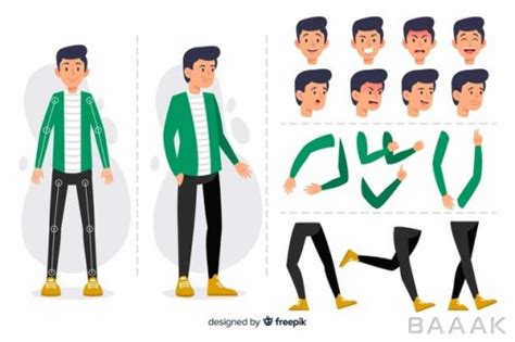 تصاویر وکتوری کاراکتر مرد کارتونی با سیبیل در حالات مختلف باک