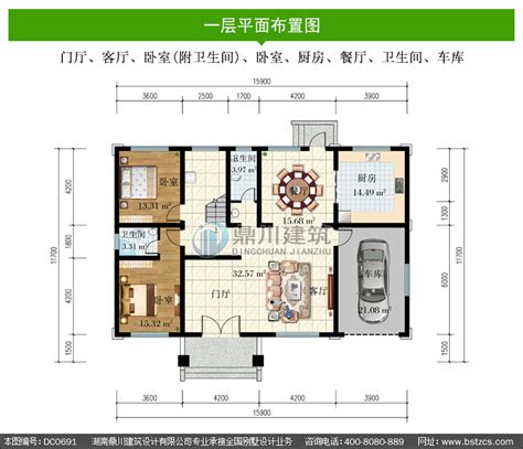 欧式二层带车库小别墅设计施工图纸农村两层自建房屋设计效果图鼎川建筑