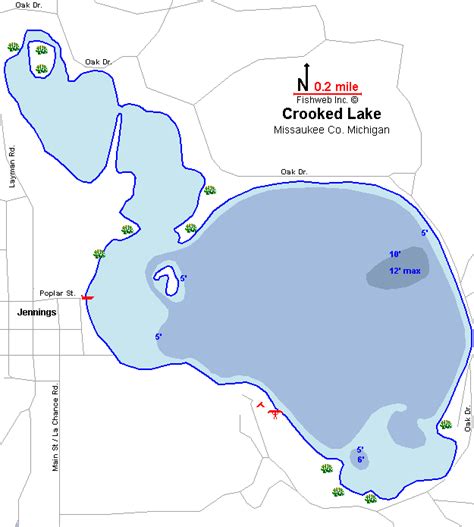 Crooked Lake Michigan Map