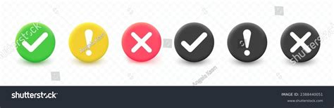 Check Mark Icons Tick Sign Exclamation Stock Vector Royalty Free Shutterstock