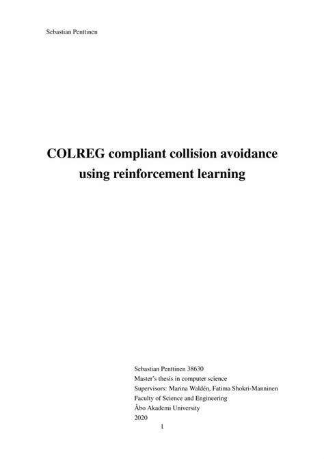 PDF COLREG Compliant Collision Avoidance Using Reinforcement DOKUMEN TIPS
