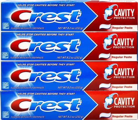 Crest Cavity Protection Toothpaste Regular Flavor 820 Oz Pack Of 4