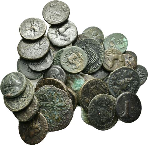 Biddr Biga Numismatics Online Auction Lot THIRTY EIGHT ANCIENT BRONZE COINS