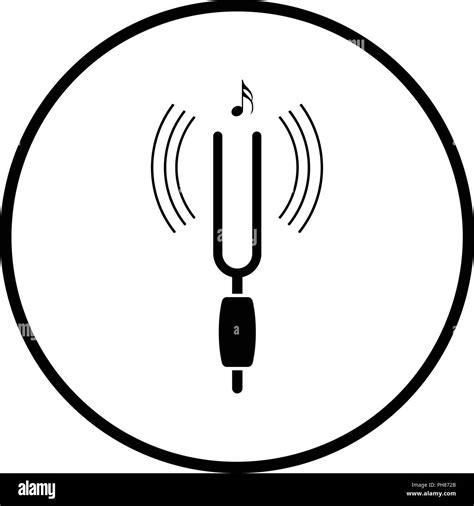 Tuning Fork Icon Thin Circle Design Vector Illustration Stock Vector
