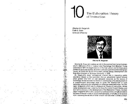 Pdf The Elaboration Theory Of Instruction 19 Charles Reigeluth