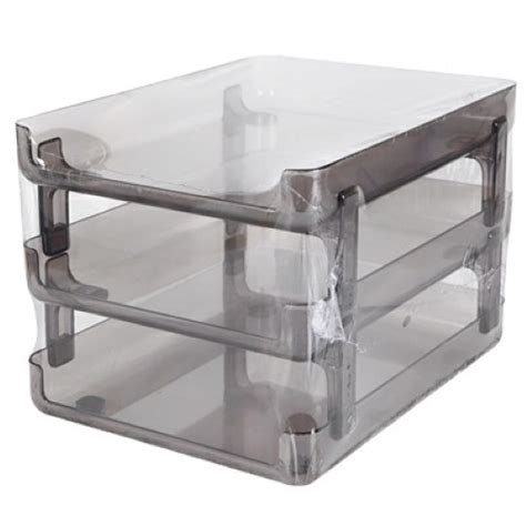 ถาดเอกสารพลาสติก 3 ชั้น เทาใส ออร์ก้า S3 N Shopee Thailand