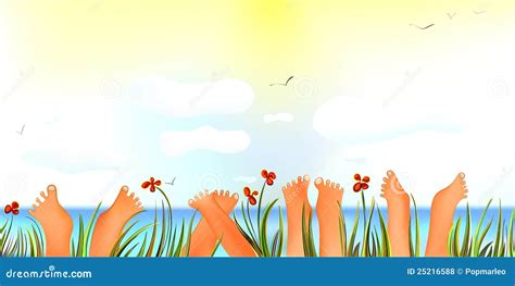 Cheerful Summer Day With Toes Up Stock Vector Illustration Of