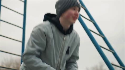 Smiling Boy Working Out Near Iron Pole In Stock Footage Sbv 349218298